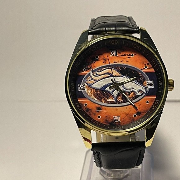 NFL | Accessories | Denver Broncos Casual Leather Wristwatch New | Poshmark